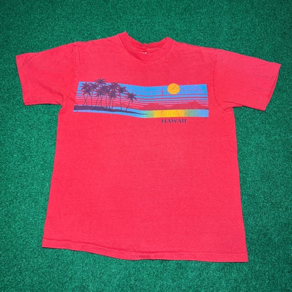 Vintage | Shirts | Vintage 8s Hawaii Island Beach Sunset Retro Surfer ...